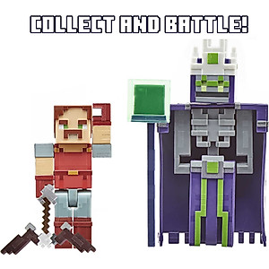 Mattel Minecraft Dungeons 2-Pack of Action Figures with Nameless One & Hal in 5.5-inch Scale, Collectible Set Inspired by The Video Game