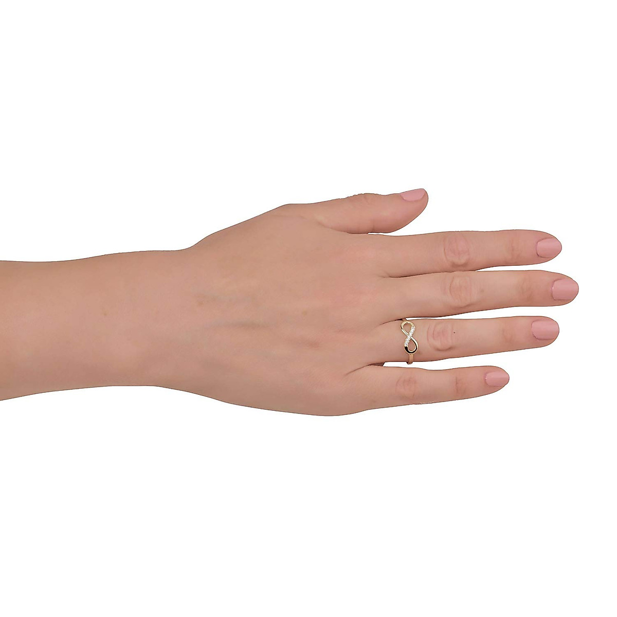 AVORA 10K Yellow Gold Simulated Diamond CZ Infinity Fashion Ring - Size 7.5