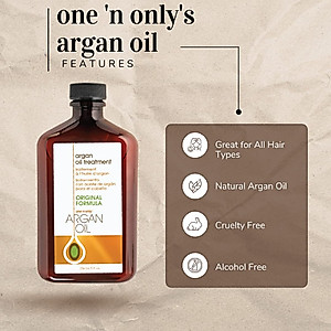 One 'n Only Argan Oil Hair Treatment, Helps Smooth and Strengthen Damaged Hair, Eliminates Frizz, Creates Brilliant Shines, Non-Greasy Formula, 8 Fl. Oz