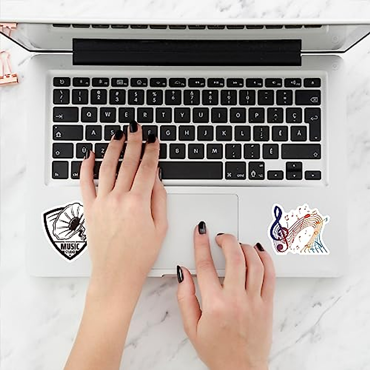 50Pcs Music Stickers for Water Bottles Vinyl Musical Note Stickers for Kids Waterproof Music Stickers for Laptop Guitar Hydroflask Scrapbooking Journaling