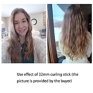 COPOL 3 Barrel Hair Curlers, 32mm Beach Waves Curling Iron Curling Wand for Long Hair with Temperature LED Indicator/Adjustable Bracket/Heat Proof Glove. 80-210℃Heat Up Quickly Curling Iron