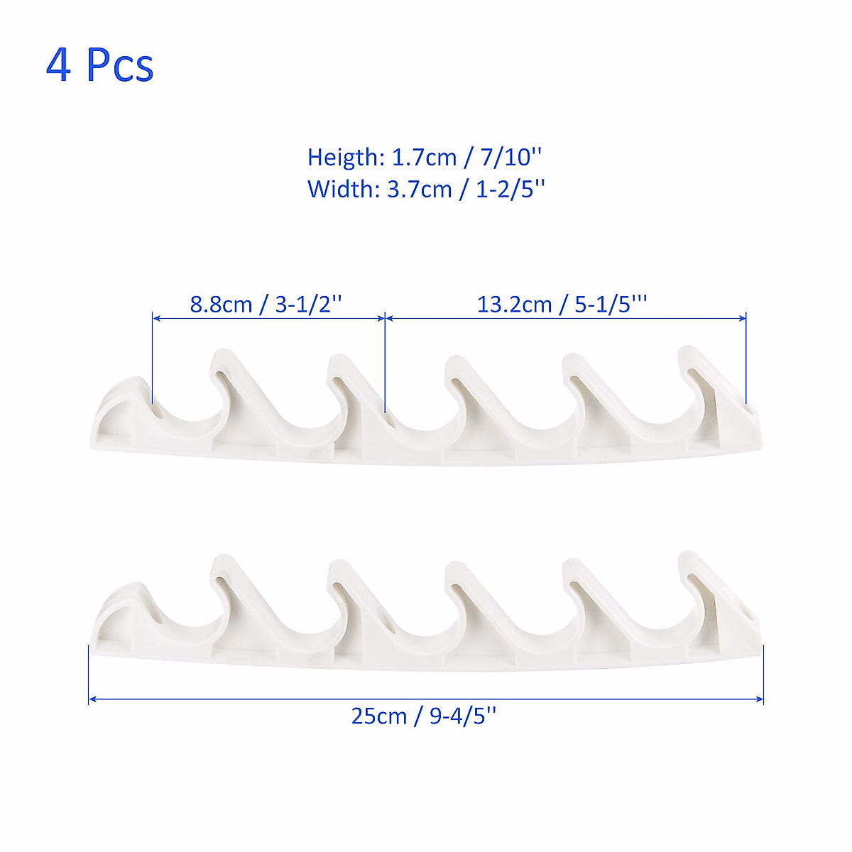 M METERXITY 4 Pack Chaise Adjustment Bracket - 5 Positions to Adjust The Inclination, Apply to Outdoor/Garden/Beach/Balcony (White)