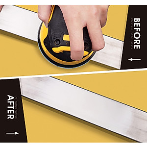 MIDO Professional Abrasive Gold PSA Sandpaper 6 Inch 100 PCS Sanding Discs 220 Grit Self Adhesive Stickyback Sandpaper Roll Aluminum Oxide Adhesive Backed Sandpaper for Wood, Metal, and Car Paint