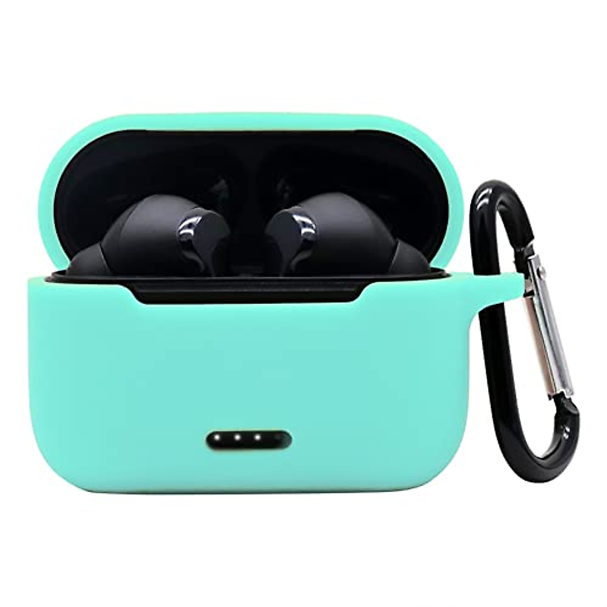 2 Pack Soft Rubber Silicone Protective Case Cover Compatible with TOZO NC2 Earbuds, Protective Skin Sleeve with Keychain (Light Blue+Light Green)