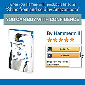 Hammermill Printer Paper, 20 lb Copy Paper, 8.5 x 14 - 1 Ream (500 Sheets) - 92 Bright, Made in the USA, 105015R
