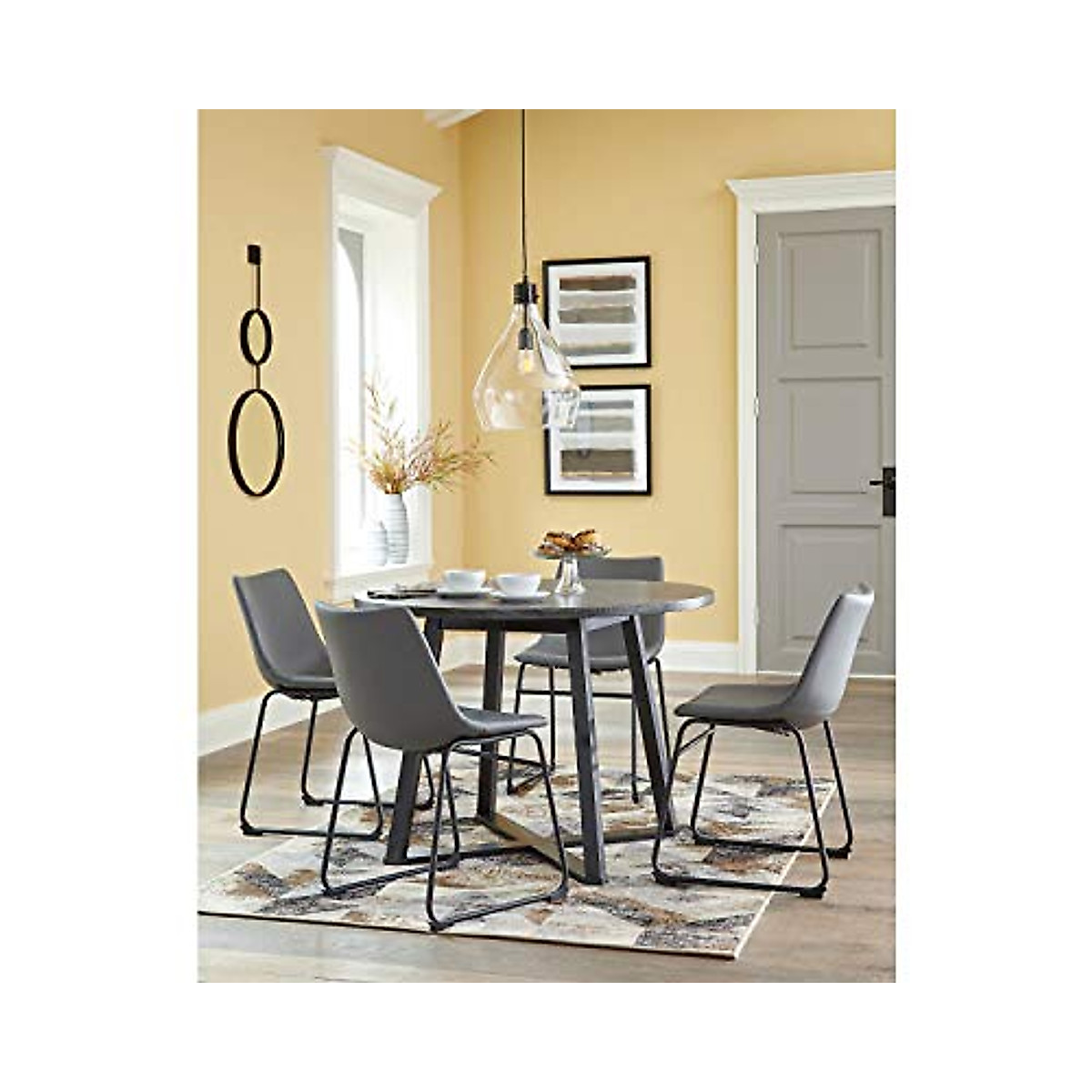 Signature Design by Ashley Centiar Dining Room Table, Gray/Black