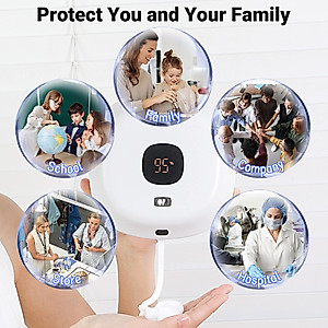 Automatic Hand Soap Dispenser Foaming Hand Soap Dispenser Touchless Foaming Soap Dispenser Wall Mount Rechargeable Foam Soap Dispenser for Bathroom,Countertop and Kitchen(10oz/ 300ml) White