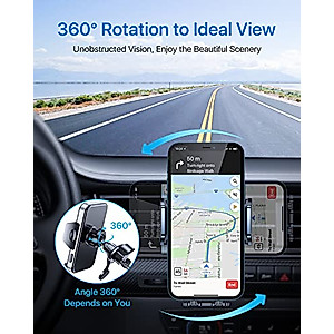 andobil Car Vent Phone Holder Mount [Upgraded Steel Hook, 3-Point Stable] Universal Vent Clip Cell Phone Holder Compatible with iPhone 14 Pro Max, Plus, 13, 12, S22, S23 etc, 360 Adjustable Holder