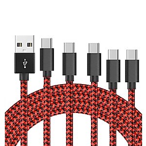 SUPWISER 5 Pack 3/3/6/610FT USB Type C Charging Cable Wire Fit for PS5 Controller, Xbox Series X/Xbox Series S Controller, PlayStation 5 DualSense Wireless Controller Charger Power Cord Replacement