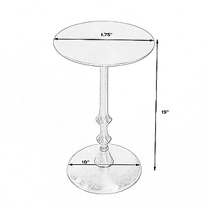 HomeRoots 19" Gold Aluminum Round Pedestal End Table