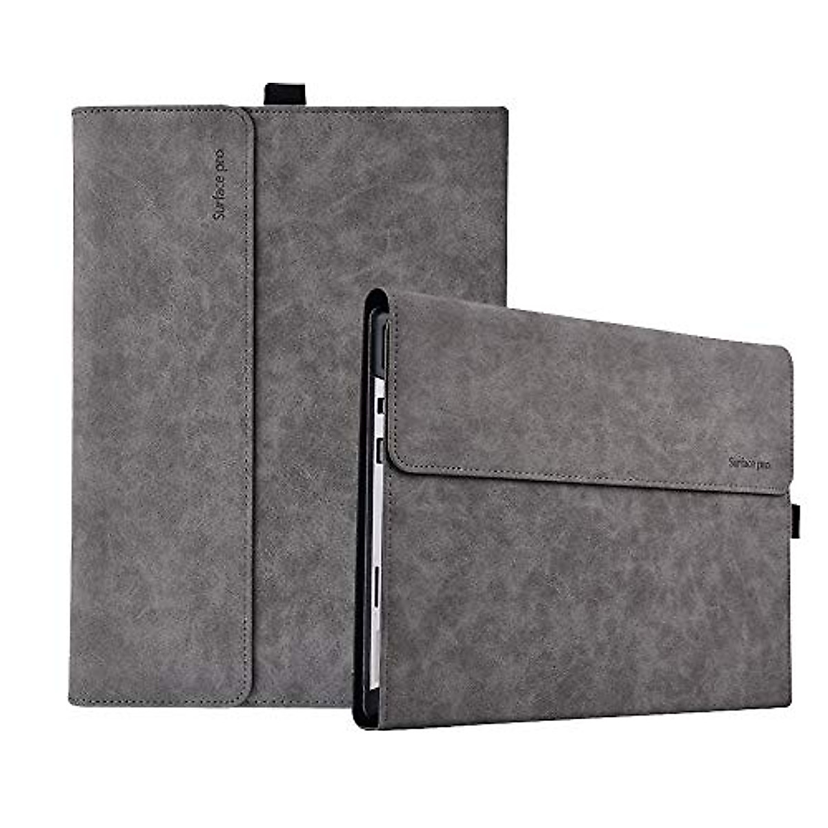 LnarrCase Surface Pro Case for Microsoft Surface Pro 7 / Pro 6 / Pro 5 / Pro 4 12.3 Inch Tablet Multiple Angle Viewing Compatible with Type Cover Keyboard -Grey
