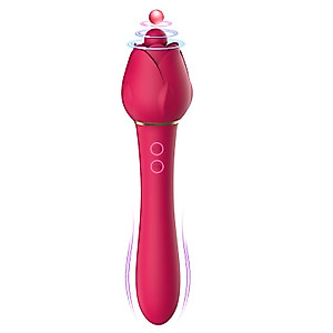 Upgraded Rose Toys Clitoral Licking G Spot Vibrators for Women Clit Nipple Dildo Vibrators Clitoris Stimulator with 5 Licker Patterns & 10 Strong Vibration Adult Sex Toys for Women Couples