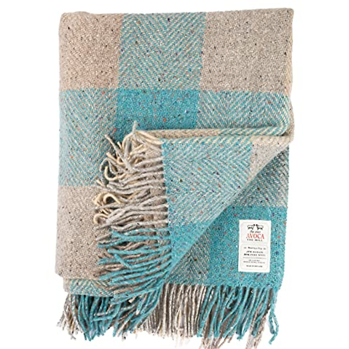 Avoca Mohair Blend Tweed Throw - Dewdrop Design - Made in Ireland 562 x 72