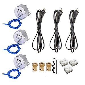 Craftbay 3PCS Synchronous Synchron Motor Turntable Motor Electric Synchron Motor for Cup Turner Cuptisserie Tumbler Cup Rotator with 7mm Flexible Coupling Connector 50/60 Hz 4W 5-6RPM/MIN CCW/CW