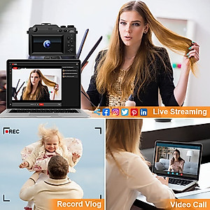Vlogging Camera 4K 48MP Digital Camera Autofocus Cameras for Photography with 18X Digital Zoom Point and Shoot Camera with 64GB TF Card 4K Digital Camera 2 Batteries and Charger