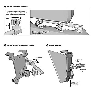 Premium Car Headrest Tablet Mount and Back Seat iPad Car Holder, Jarv [Multi Passenger] Telescopic Fold-Up Rear Seat Tablet Holder for Car Headrest - iPad PRO iPad Air iPad Mini (All 7-18” Tablets)