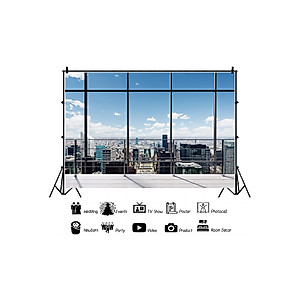 YYNXSY 7X5FT Office Backdrop for Video Conference Backdrop with Window Background Screen for Video ConferencingChildren Taking Photography Studio Background Holiday Party Birthday Party YY-1005