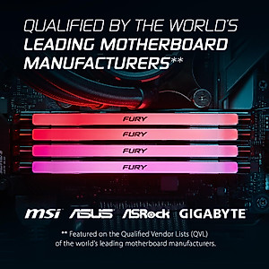 Kingston FURY Renegade RGB 32GB (2x16GB) 6400MT/s DDR5 CL32 DIMM Desktop Memory (Kit of 2) | Intel XMP 3.0 | Overclocking Stability | KF564C32RSAK2-32