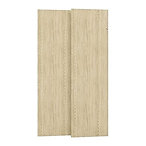 Easy Track Vertical 48 Inch Panels for Added Closet Organization Storage Solutions Compatible w Closet Systems, Honey Blonde (2 Pack)