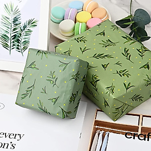 Bolsome 50 Sheets 20x14in Olive Leaf Tissue Paper, Green Wrap Tissue, Greenery Bontanical Tissue Paper for Boho Vibe Gift Bags Boho Plant Tissue for Baby Shower Birthday Wedding Party DIY Craft