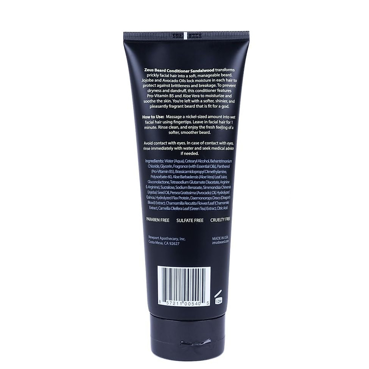 ZEUS Beard Conditioner Wash, Cleansing & Moisturizing Beard Wash with Green Tea & Natural Ingredients to Soften Beard – 8 oz. (Made in USA) Sandalwood