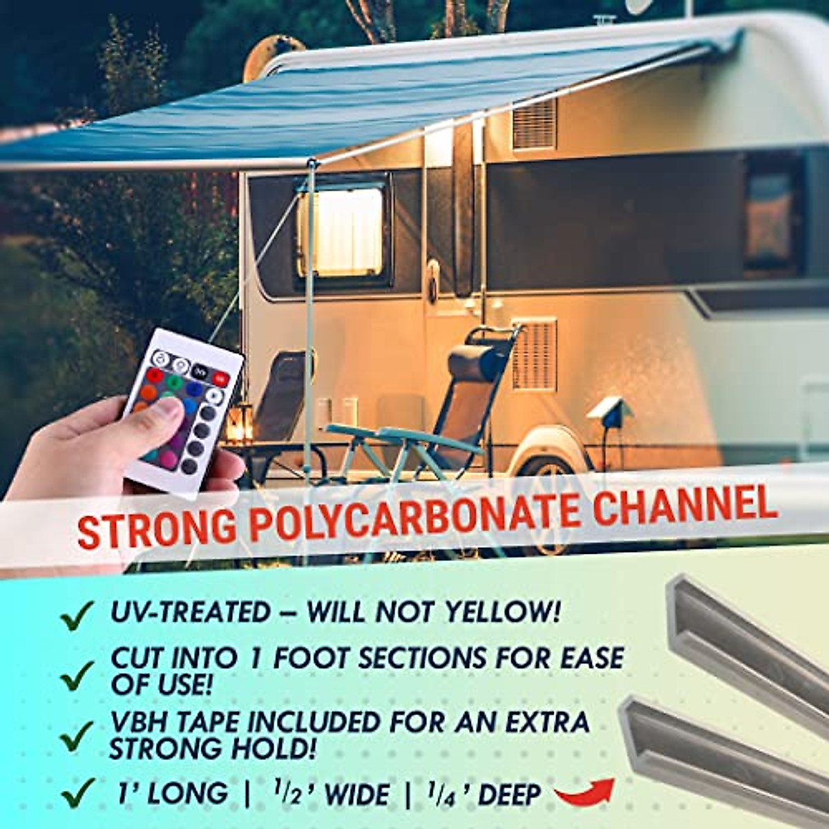 LATCH.IT RV Awning Lights | 20’ V2.1 DIY Kit LED Awning Lights for RV & Campers | IP68 Waterproof RV LED Lights Exterior| The Most Complete Camper Awning Lights Kit in The Market!