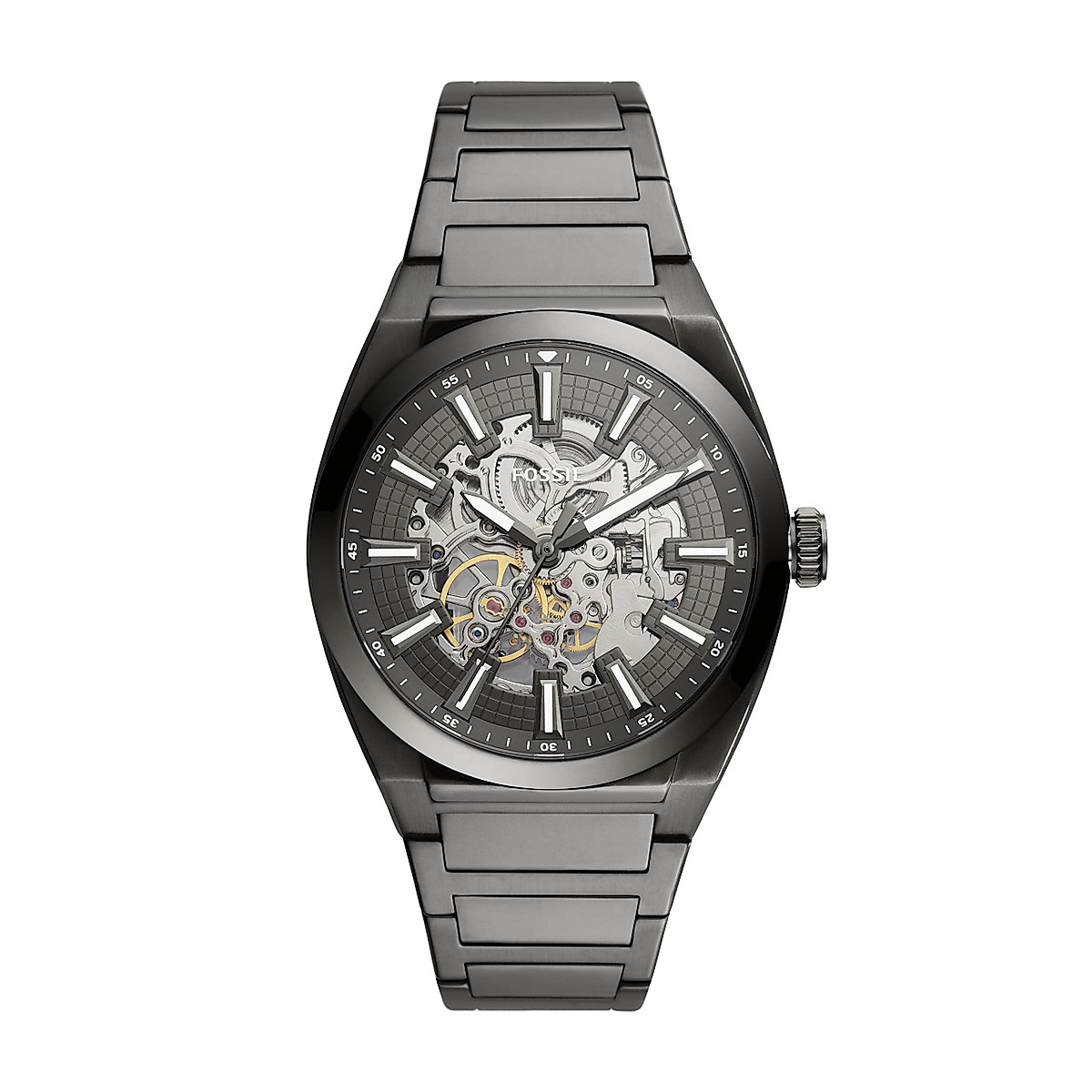 Fossil Men's Everett Automatic Stainless Steel Three-Hand Watch, Color: Smoke (Model: ME3206)