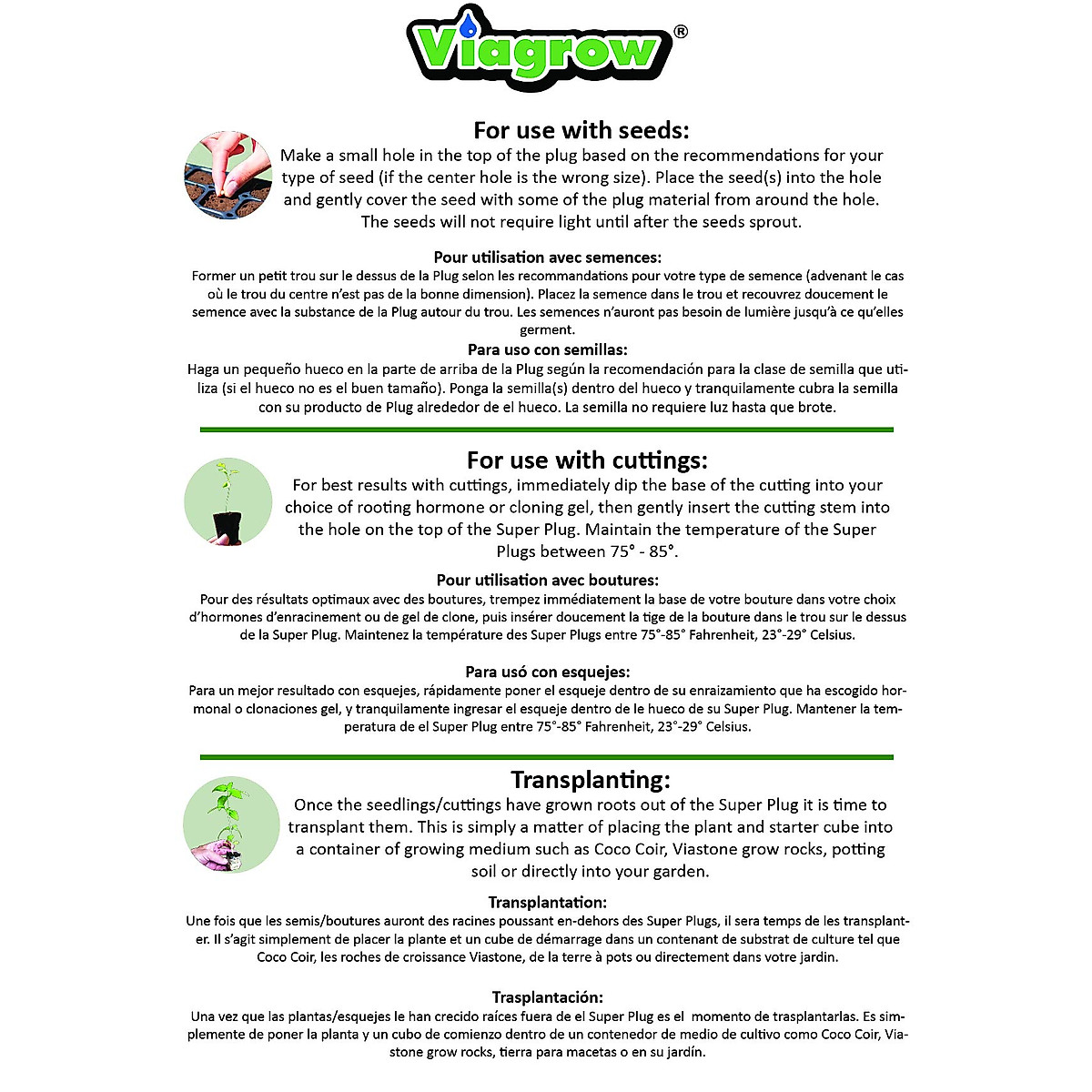 Viagrow VSSP100 Super, 100 Organic Plugs Seed, 100-Pack, Plant Starters