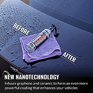 SHINE ARMOR Graphene Ceramic Coating Spray Highly Concentrated for Vehicle Paint Protection and Shine with Hydrophobic Top Coat Technology & Anti Fog Hero Microfiber Cloth Windshield Glasses Spray