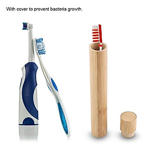 Portable Toothbrush Holder Bamboo Storage Case for Travel Camping Home Use