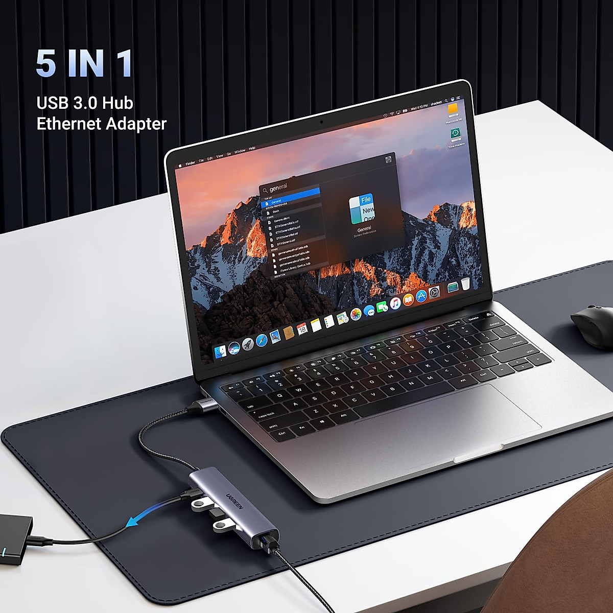 UGREEN USB 3.0 Ethernet Adapter | 5-in-1 Hub