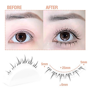 Bottom Lashes Wispy Clear Band Bottom Eyelashes Manga Lower Fake Eyelashes Natural Look Short Under Lash 7 Pairs