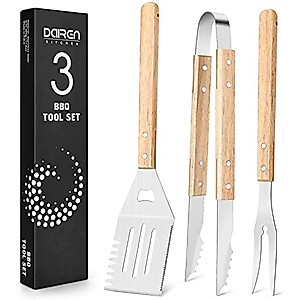 Grill Tongs for Cooking BBQ Set 3 Pcs Heavy Duty Grilling Cooking Tongs for Serving Food Rubber Grips Long Locking Stainless Steel Kitchen Tongs & Barbecue No More Burnt Hands Heat Resistant