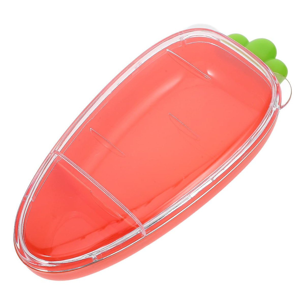 Luxshiny Snack Containers 2 Compartment Food Storage: Carrot Shaped Food Containers Divided Snack Boxes With Lid Snacks On The Go for Work and Travel Orange
