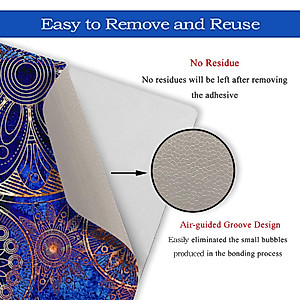 Laptop Skin Sticker Decal,12" 13" 13.3" 14" 15" 15.4" 15.6 inch Laptop Vinyl Skin Sticker Cover Art Protector Notebook PC (2 Wrist Pad Skins Included), Decorative Waterproof Removable, Blue Mandala