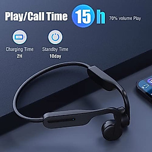 Pinetree Air Bone Conduction Headphones, Sports Headset Bone Conduction Bluetooth, IP56 Waterproof, USB-C Quick Charge, 10 Hours Duration, for Running, Cycling, Driving, Gym