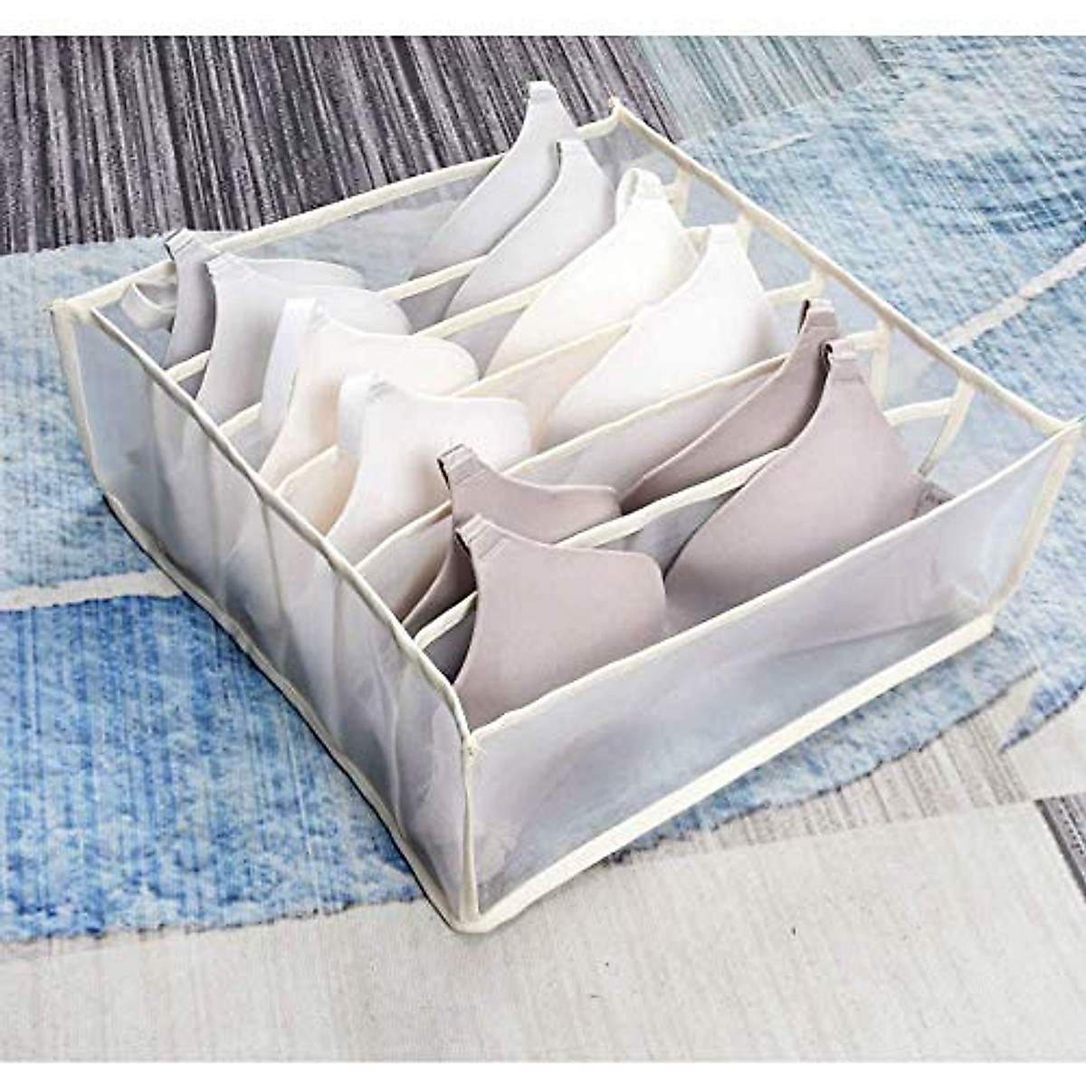 3 Pack Underwear Organizer Drawer Divider , Home Foldable Underwear Socks Closet Storage Box (White)