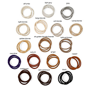 Cyndibands Elastic Hair Ties - Ash Blonde - 24 Count, 4mm x 1.75 Inch Diameter Ponytail Holders