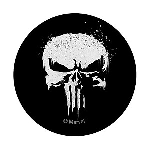Marvel The Punisher White Splatter Skull Logo (popsocket) PopSockets PopGrip: Swappable Grip for Phones & Tablets PopSockets Standard PopGrip
