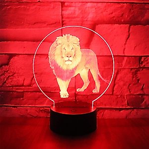 Hguangs Table Lamp Birthday Gifts Night Light for Kids 7 Colors Changing Touch Control Home Decoration (Lion Shape)