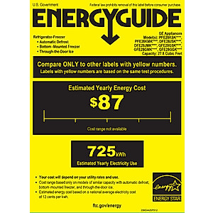 GE GFE28GYNFS 36 Energy Star French Door Refrigerator with 27.8 cu. ft. Total Capacity Advanced Water Filtration System Turbo Cool Freeze Settings + LED Lighting in Fingerprint Resist Stainless Steel