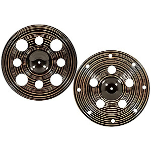 Meinl Cymbals Classics Custom Dark 16" Trash Stack Cymbal for Drum Set, Pair — Made in Germany — B12 Bronze, 2-Year Warranty (CC-16DASTK)