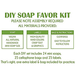 Lemon From My Shower to Yours Favors, DIY Set of 24, Mini Soap Favors for Baby or Bridal Shower, All Natural & Vegan