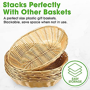 60 Pack Plastic Oval Basket Products Gift Basket Food Storage Basket Fruit Basket Hand Woven Baskets for Fruit, Arts, Crafts, Decor, Kitchen, Restaurant and Centerpiece Display, 9.1 x 6.3 x 2.4 Inch