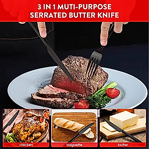 Black Silverware Set, 30 Pieces Stainless Steel Flatware for 6, Family Essential Utensil Tableware, Mirror Polished Cutlery for Home Kitchen, Hotel, Restaurant