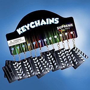 Windy City Novelties 12 Pack Hollywood Clapboard Keychains | In Bulk | Movie Night Decoration Hollywood Party Favors Giveaways Prizes Movie Director