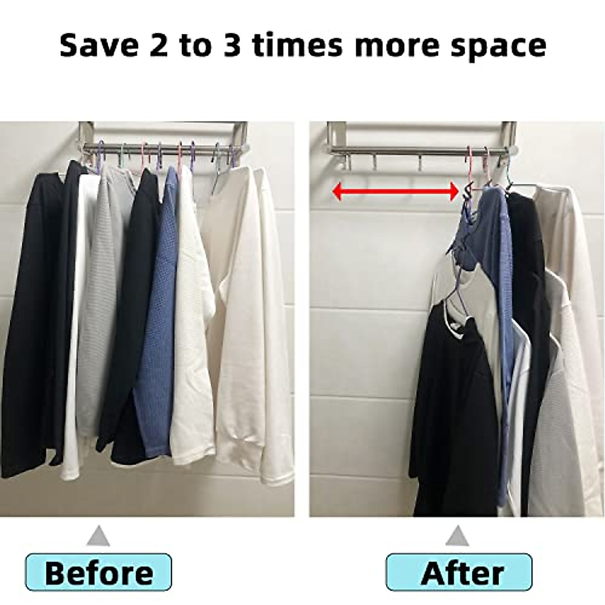 100 Pcs Space Saving Clothes Hanger Connector Hooks, Hanger Extender Clips, Cascading Hangers Hooks for Heavy Duty Closet Hanger Hooks, (Black) (100) Clothes Hanger Connector Hooks