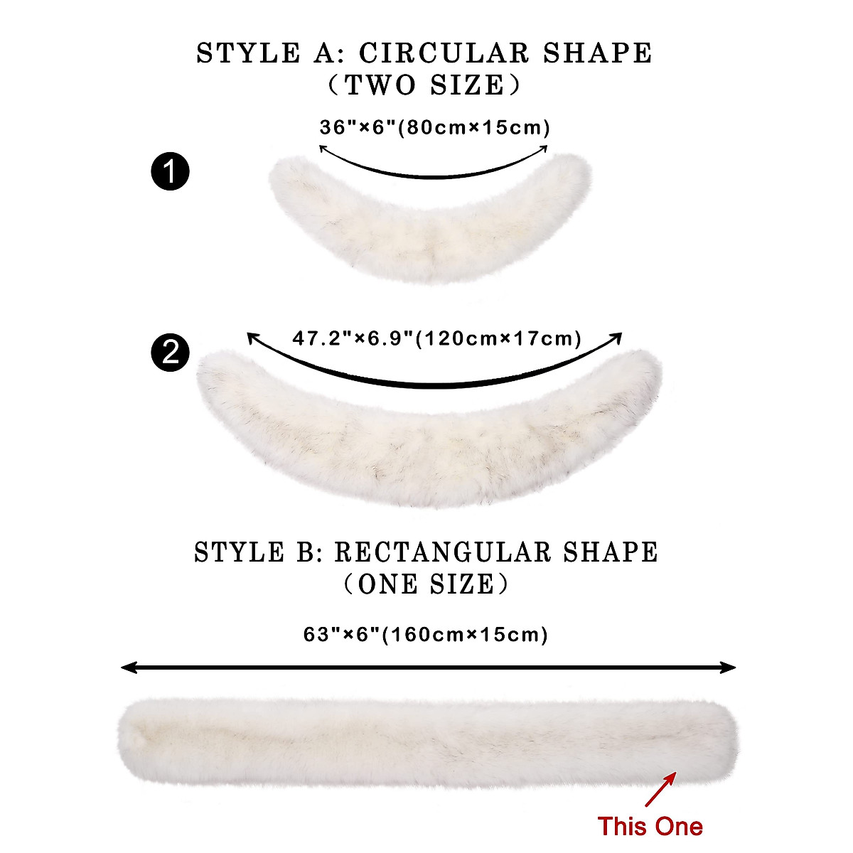 LA CARRIE Women's Faux Fur Collar Scarf Wrap Shawl Cold Winter Warmer(White,XL)