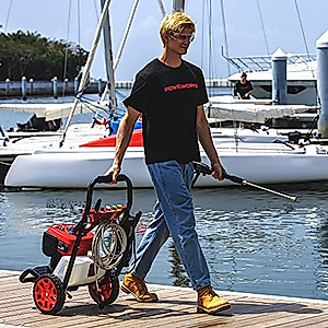 POWERWORKS Electric Pressure Washer,2200 PSI 2.3 GPM Power Washers,14-Amp Brushless Pressure Washers for Car Garden Cleaning with 25ft High Pressure Hose and 5 Nozzles(PWMA Certified)