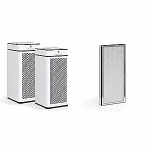 Medify Air MA-40 Air Purifier with one additional H13 True HEPA replacement Filter | 840 sq ft Coverage | for Smoke, Smokers, Dust, Odors, Pet | Quiet 99.9% Removal to 0.1 Microns | White, 2-Pack